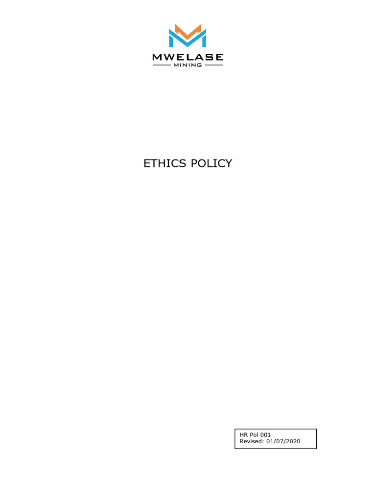 HR Pol 001 ETHICS POLICY (2019) | Download Free PDF | Trade Secret ...