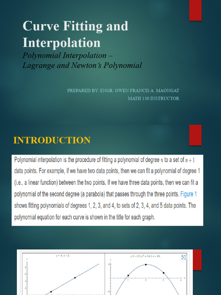 9 10 Curve Fitting and Interpolation Part 1 Rev 1 | PDF