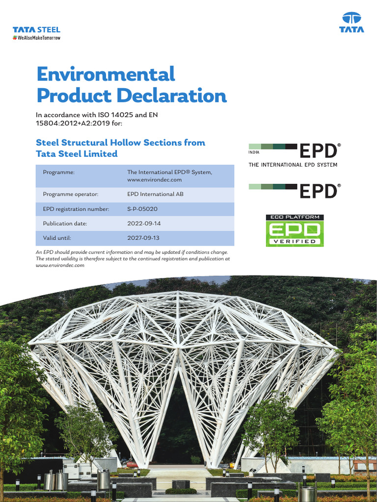 EPD - Tata Structura | PDF | Life Cycle Assessment