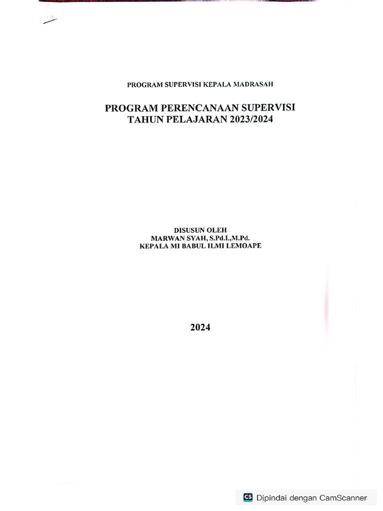 Program Supervisi | PDF