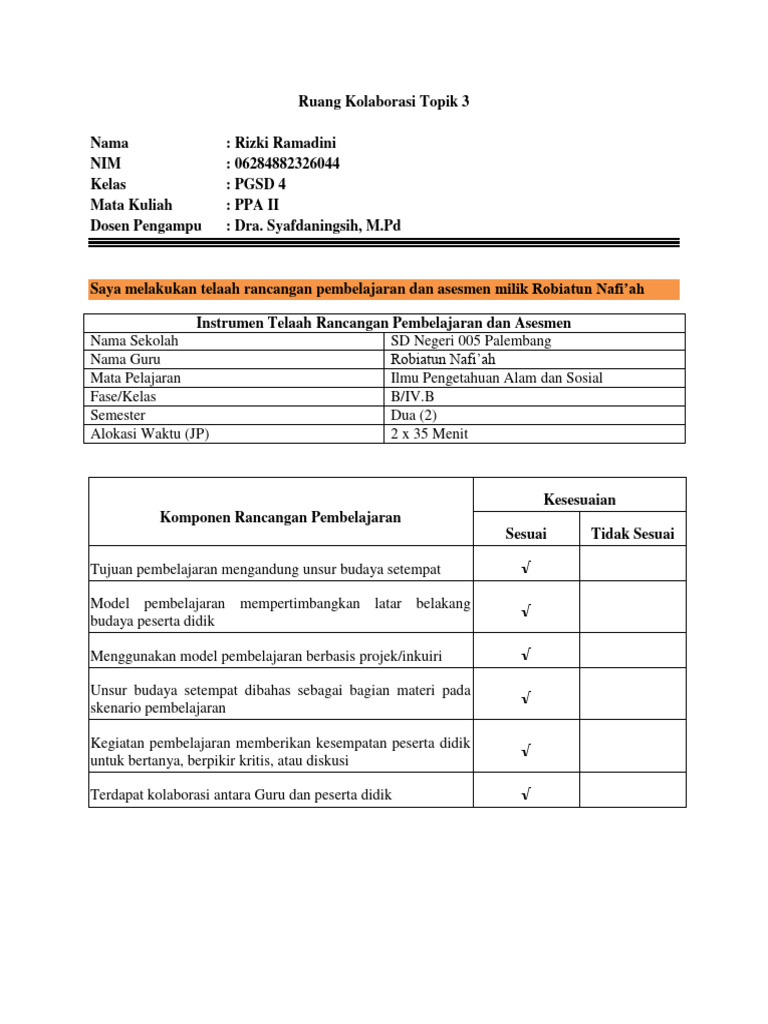 Ruang Kolaborasi - Topik 3 - PPA II | PDF