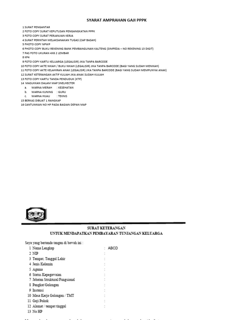 Syarat Amprahan P3K | PDF