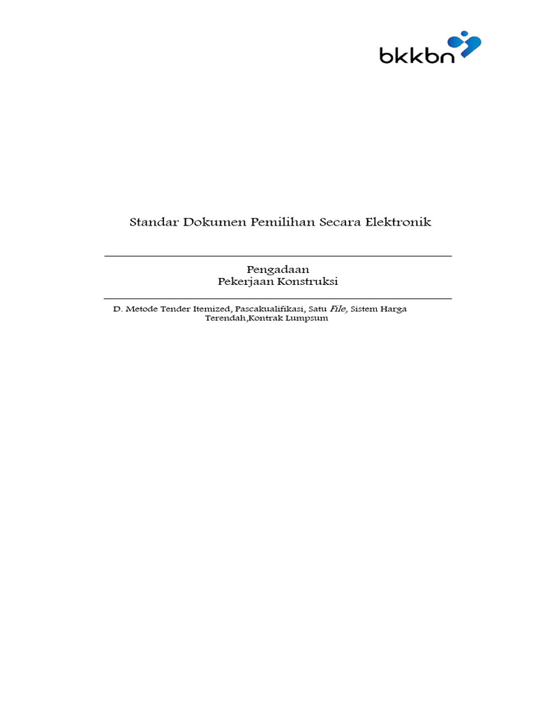 Dokumen Pemilihan Tender Konstruksi Perwakilan BKKBN Provinsi Jateng | PDF