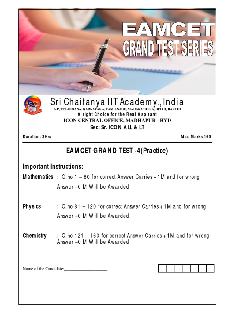 EAMCET Practice Test | PDF | Force | Waves