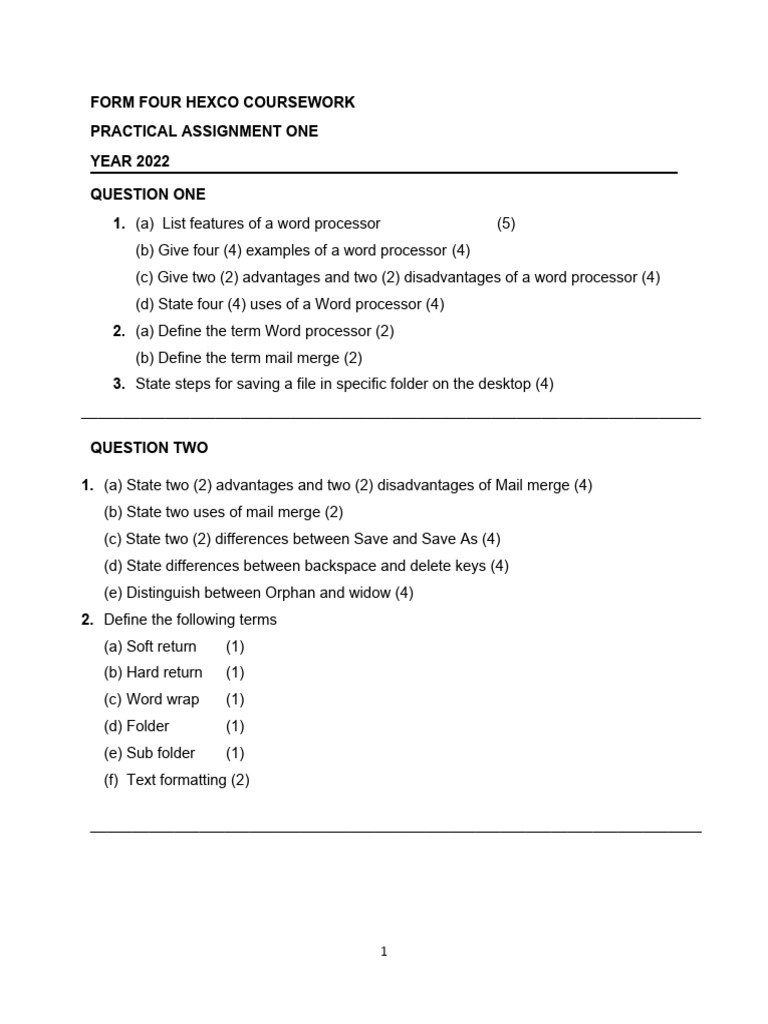 Hexco Form Four Coursework Overview | PDF | Databases | Spreadsheet