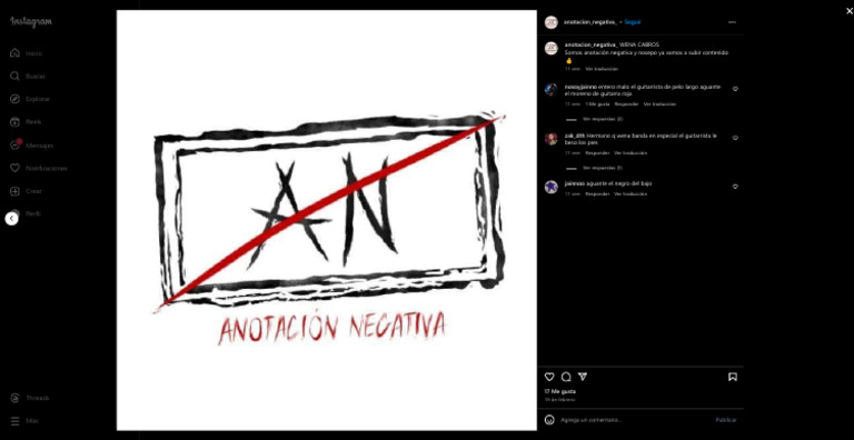 Anotación Negativa: Banda en Instagram | PDF | Red social | Redes sociales