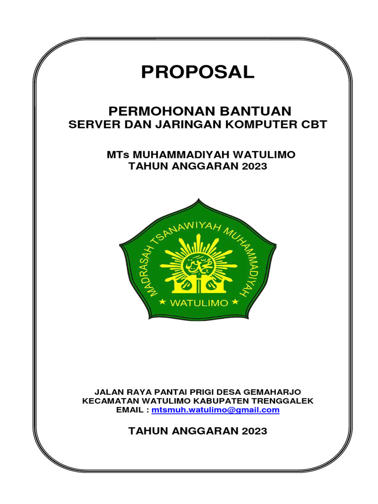 PROPOSAL LENGKAP UPLOD PENGAJUAN CBT MTS 2023 | PDF