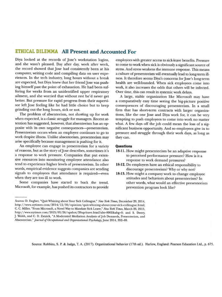 ETHICAL DILEMMA All Present and Accounted For | PDF