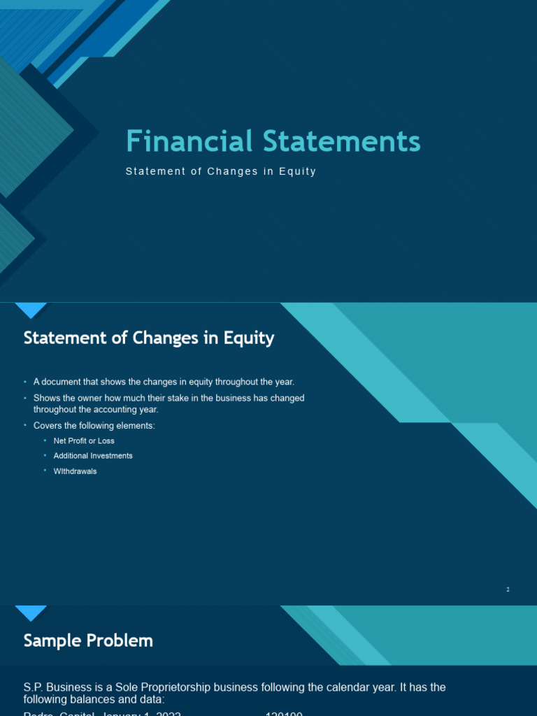 06.financial Statements - Statements of Changes in Equity | PDF | Equity (Finance) | Business