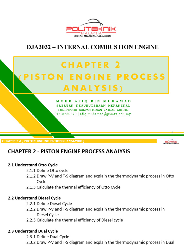 Piston Engine Process Analysis | PDF | Diesel Engine | Internal Combustion Engine