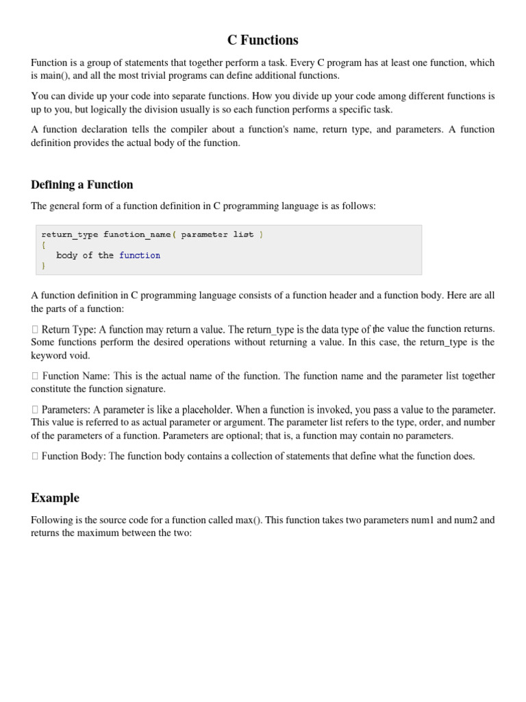 Lecture 5 Function | Download Free PDF | Parameter (Computer Programming) | Computer Science
