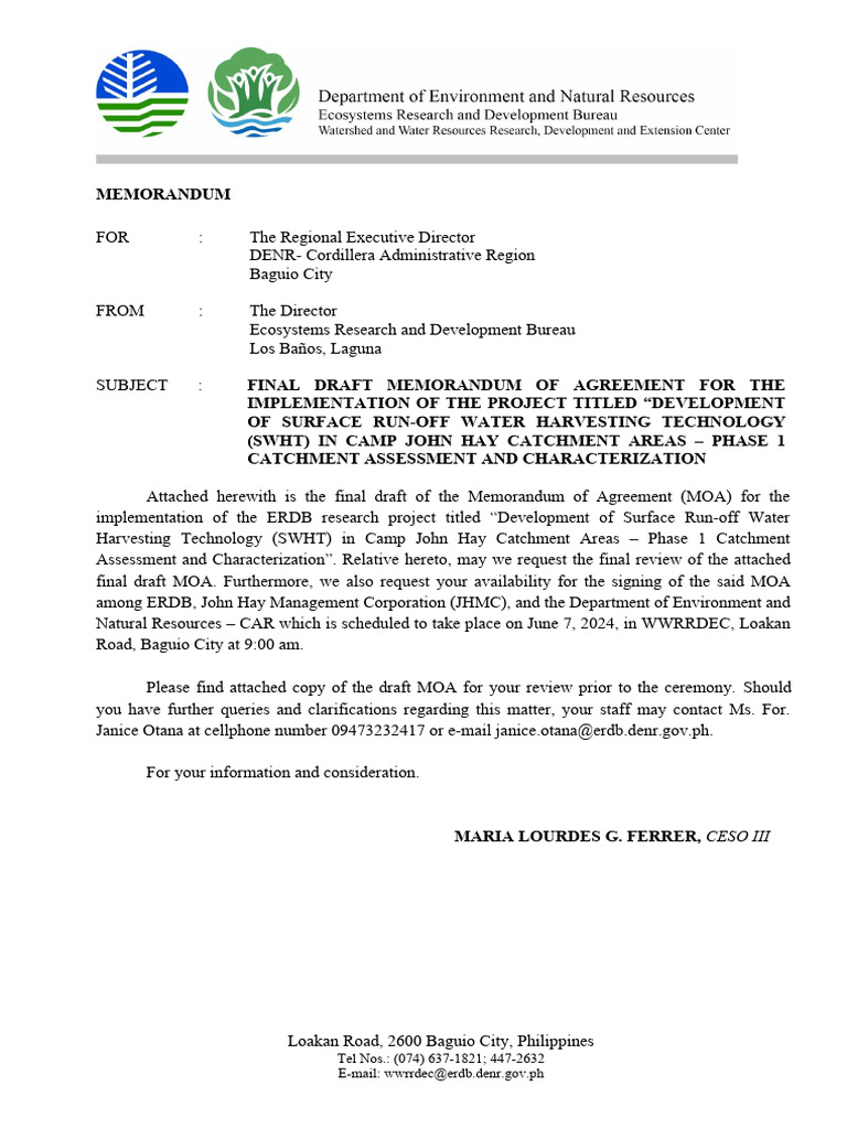 Memo Invites - MOA Signing | PDF | Science & Mathematics