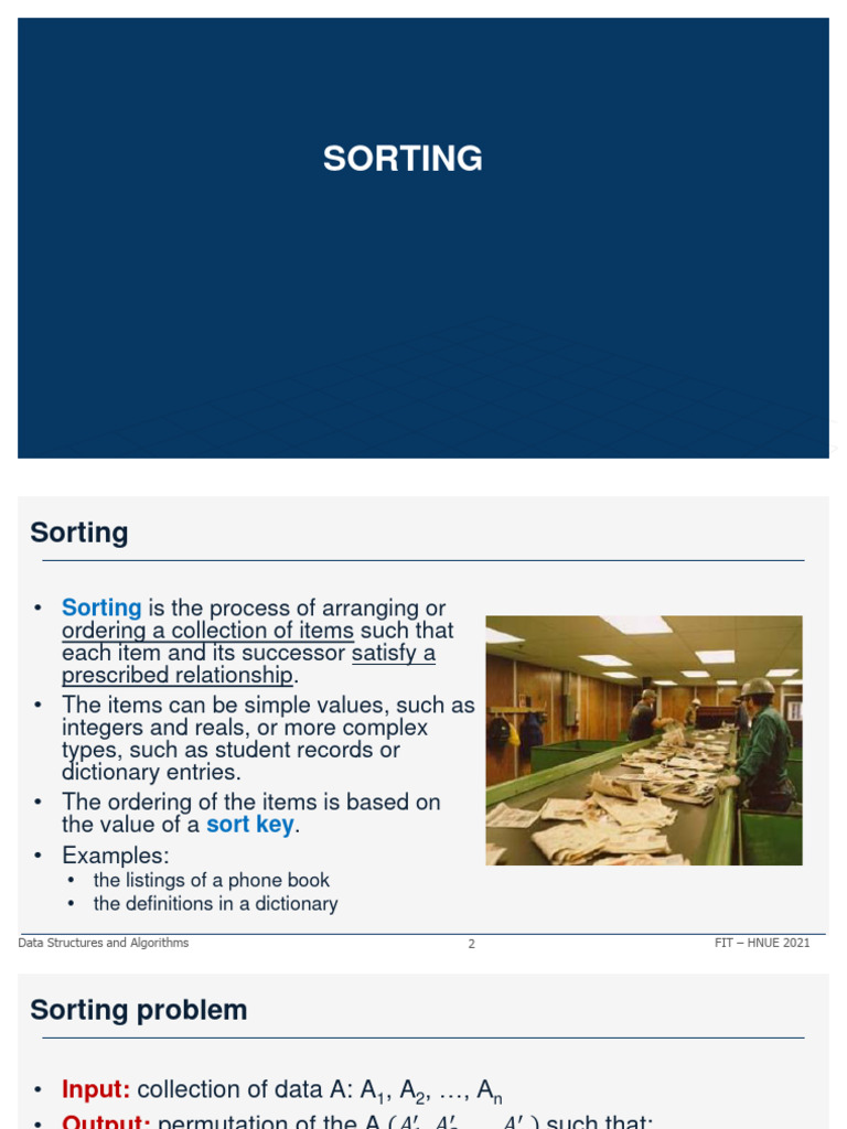 Lecture10 Sorting EN | Download Free PDF | Theoretical Computer Science | Algorithms