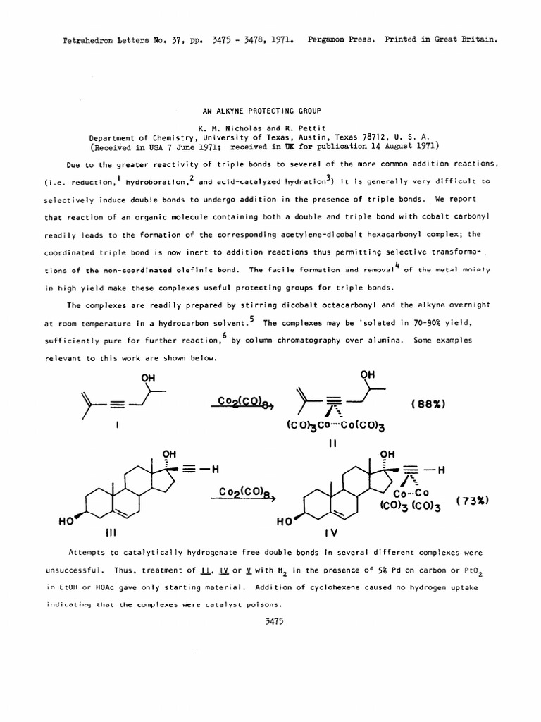 Alkyne Protecting Groups | PDF | Chemical Reactions | Acetic Acid