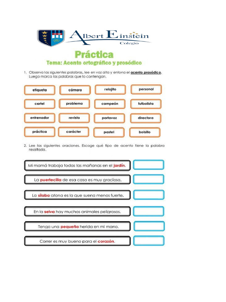 Acento Prosòdico y Ortogràfico 4ºp | PDF