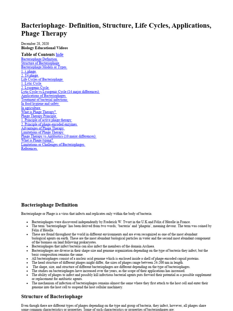 Bacteriophage | Download Free PDF | Bacteriophage | Virus