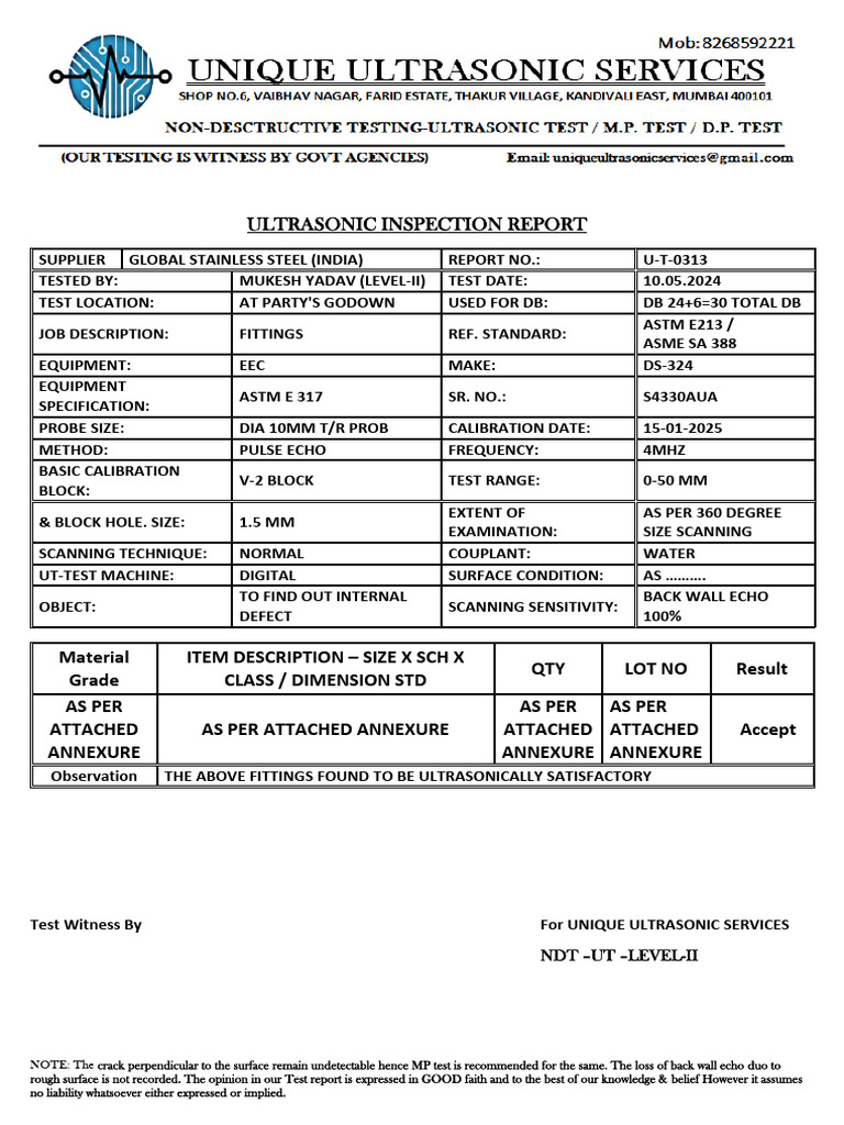 Global Report | PDF | Nondestructive Testing | Ultrasound