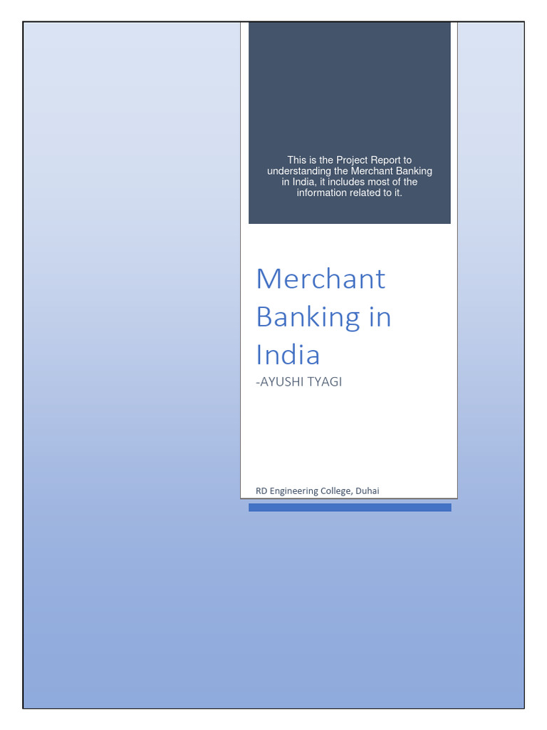 Merchant Banking in India: A Comprehensive Overview | PDF | Banks ...