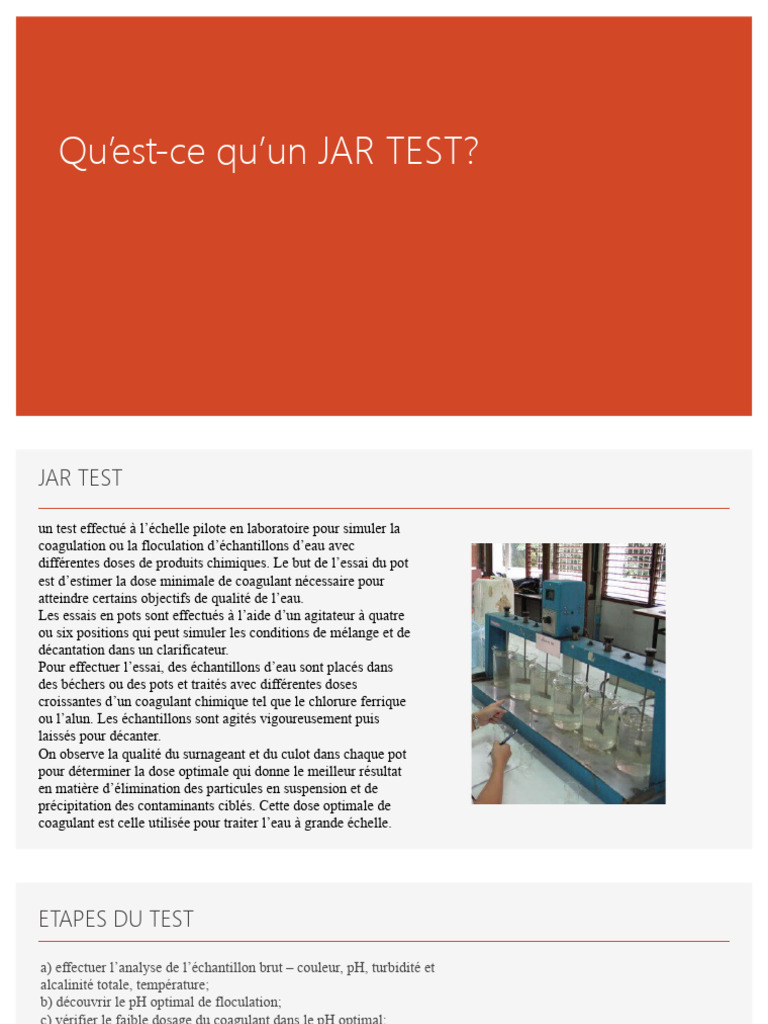 Test de Jar pour la Qualité de l'Eau | PDF