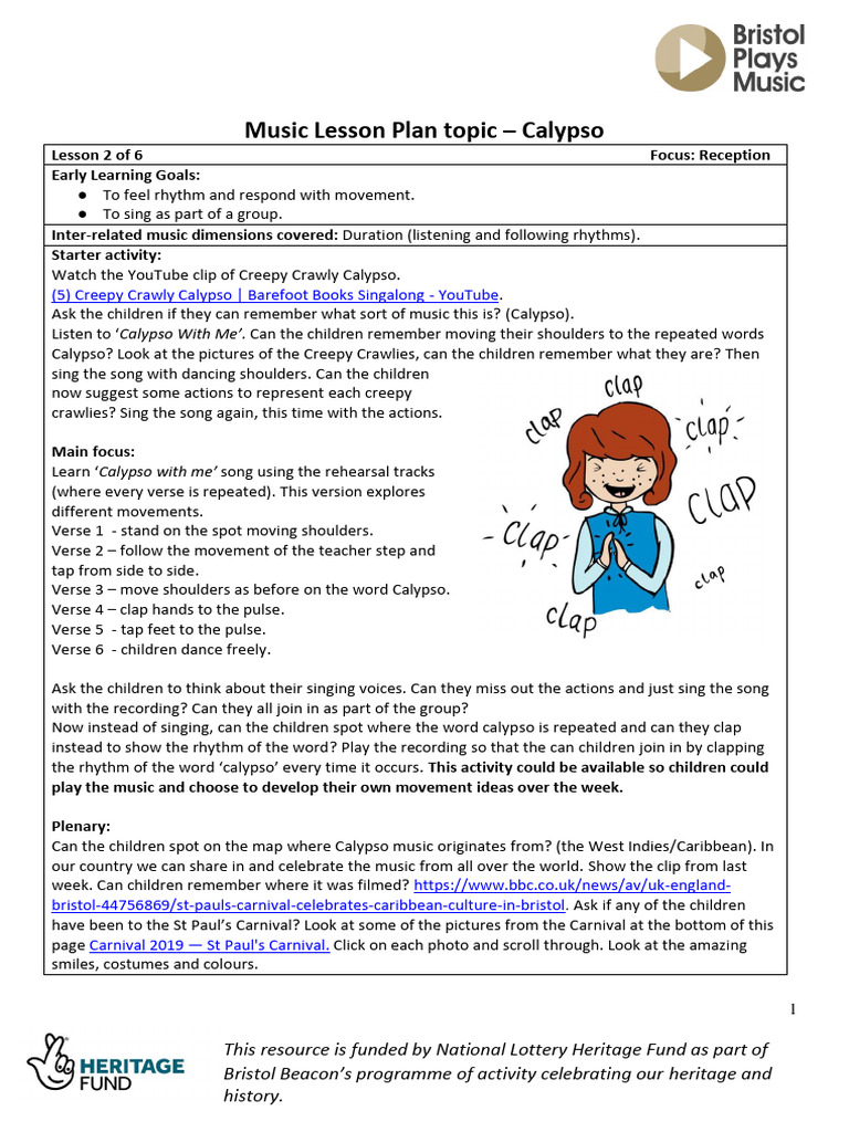 Creepy Crawly Calypso Lesson Plan | PDF | Carnival | Rhythm