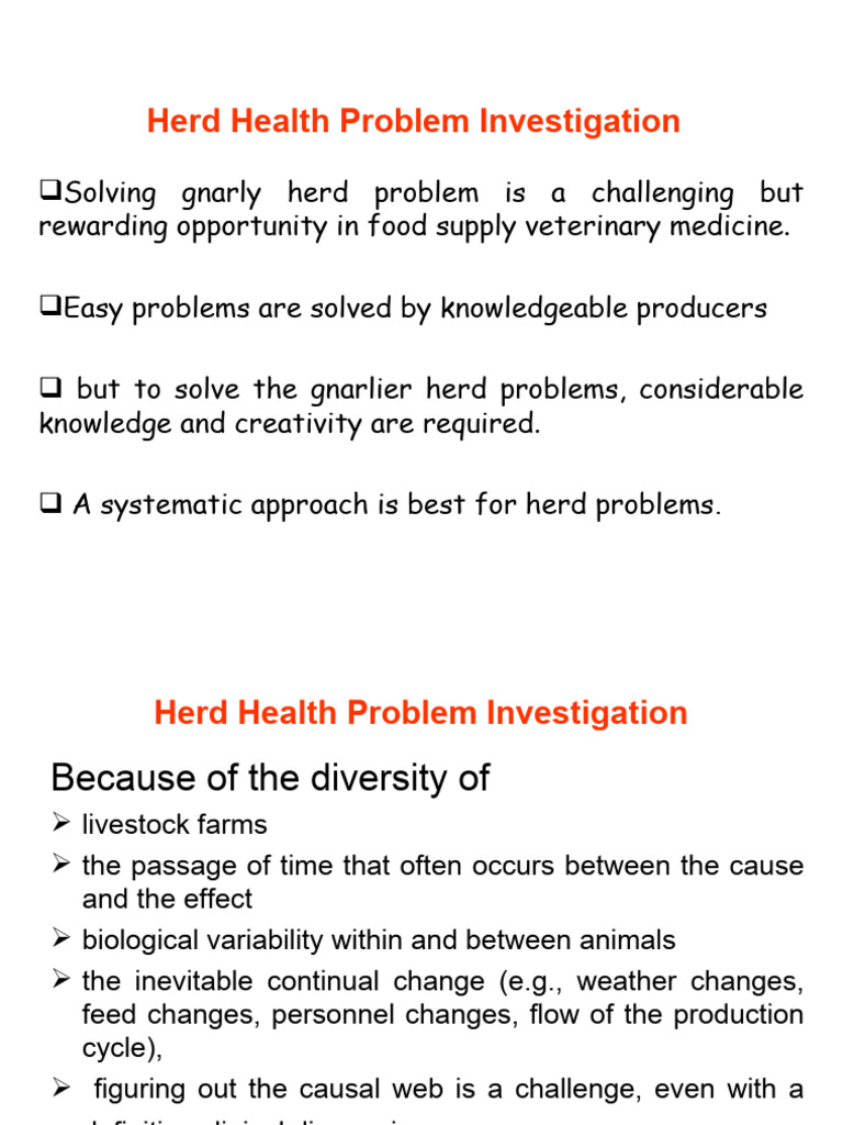 Herd Health Problem Investigation | PDF | Bias | Causality