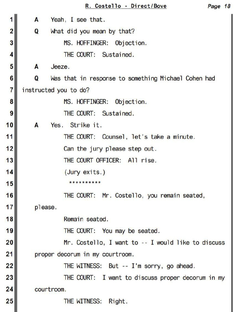 Judge Merchan Throws Out The Press To Scold Robert Costello | PDF
