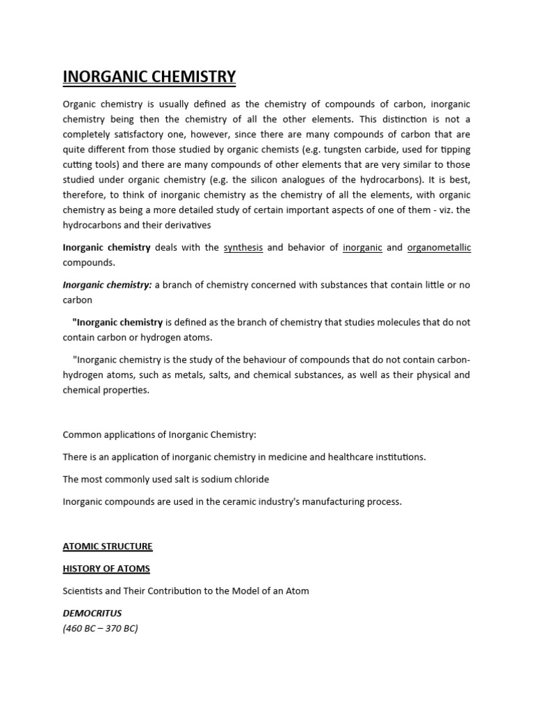 Inorganic Chemistry | PDF | Energy Level | Atoms