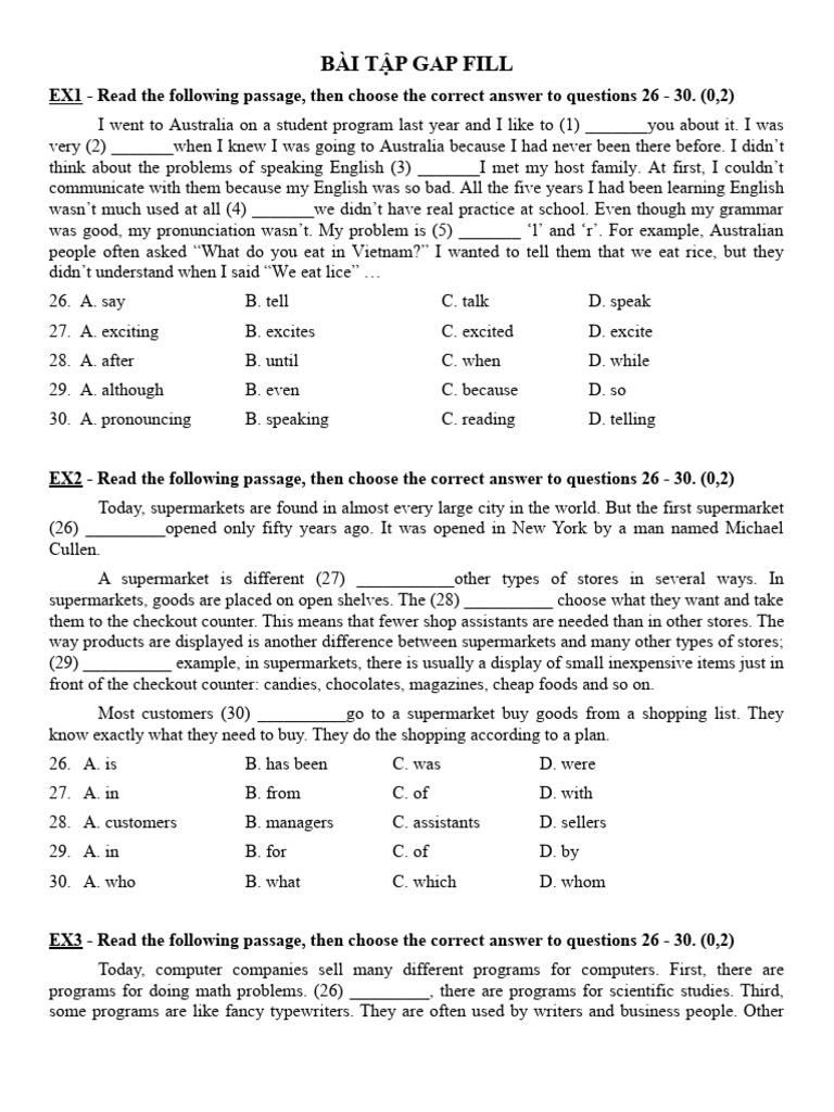 Gap Fill Exercises for English Practice | PDF | Solar System | Planets