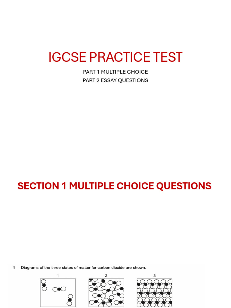 Igcse Practice Test | PDF