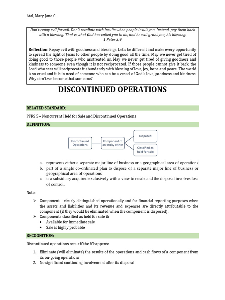 Discontinued Operations 1 | PDF | Income | Expense