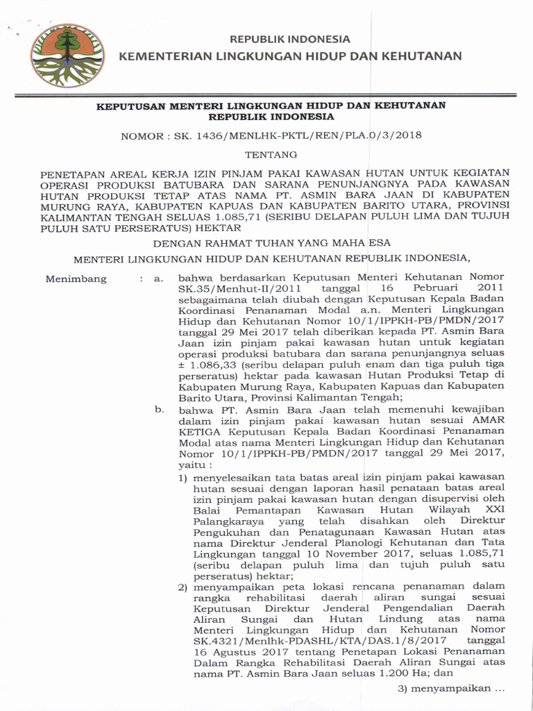 IPPKH 1 ABJ Penetapan Area OP KLHK | PDF