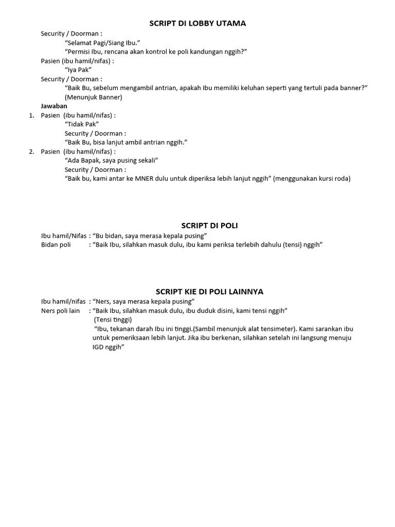 Script Di Lobby Utama | PDF