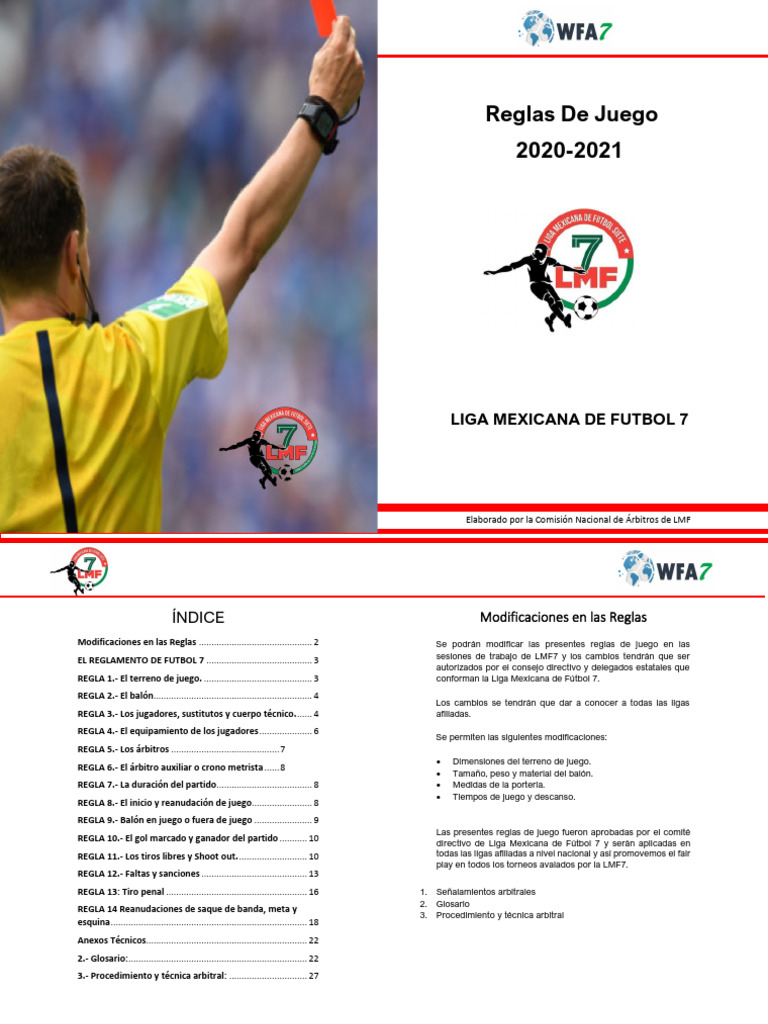 Reglas de Juego Fútbol 7 LMF 2020-2021 | PDF | Juegos de pelota ...