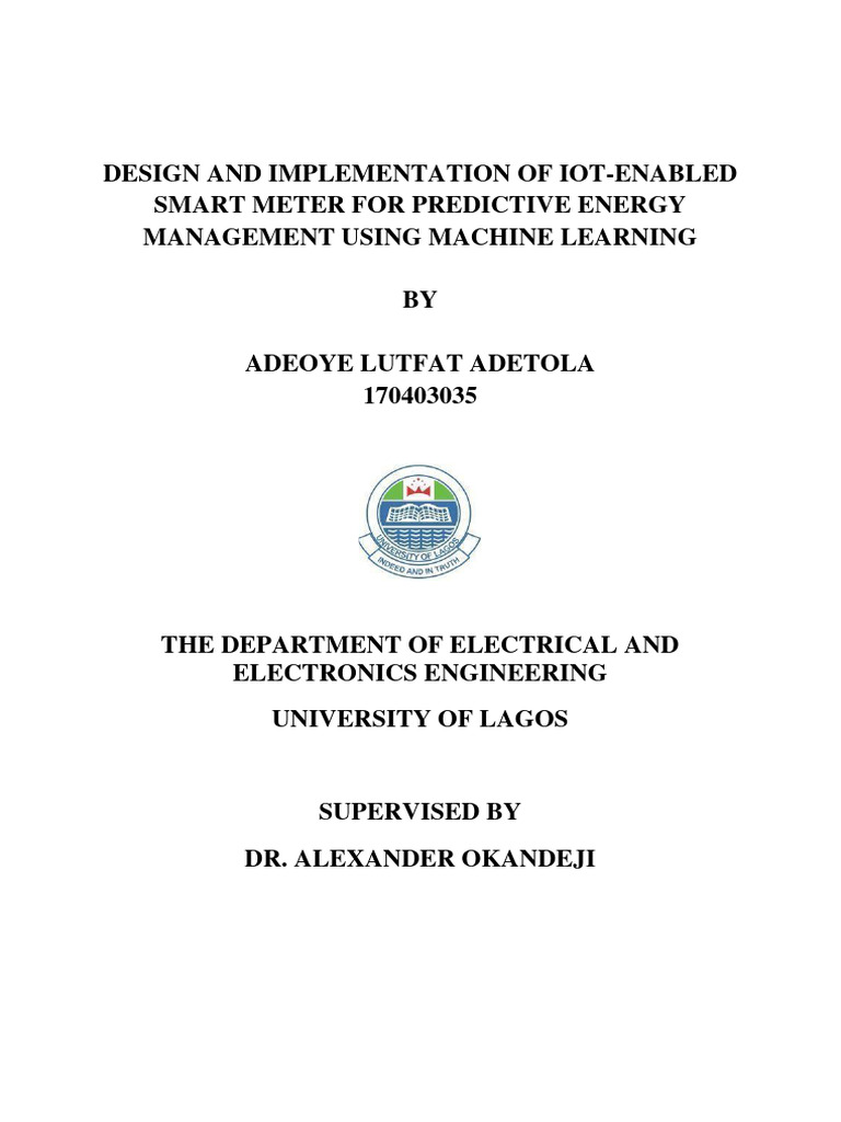 Design and Implementation of Iot-Enabled Smart Meter For Predictive Energy Management Using ...
