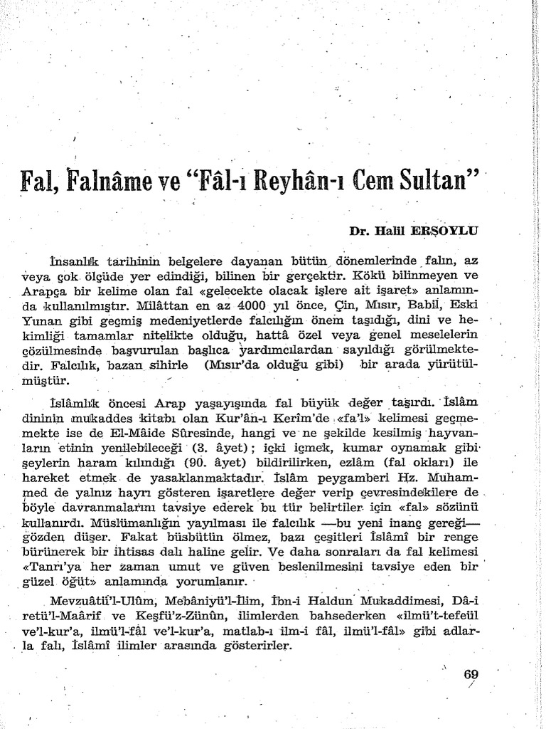 Faln - Me Ve F - L - Reyh - N - Cem Sultan ( | PDF