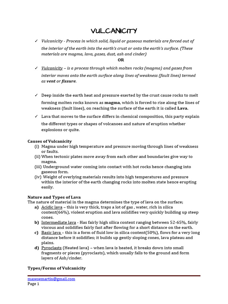 4 Vulcanicity | PDF | Lava | Volcano