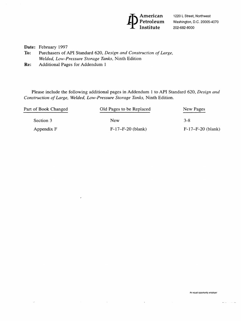 API 620 ADD1 (Page Additional) | PDF