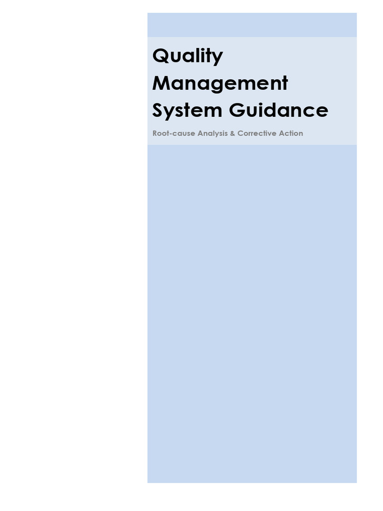 QMS RCA & Corrective Action Guidance | PDF