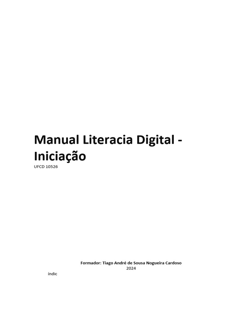 Manual de Literacia Digital: Iniciação | PDF | Cópia de segurança ...