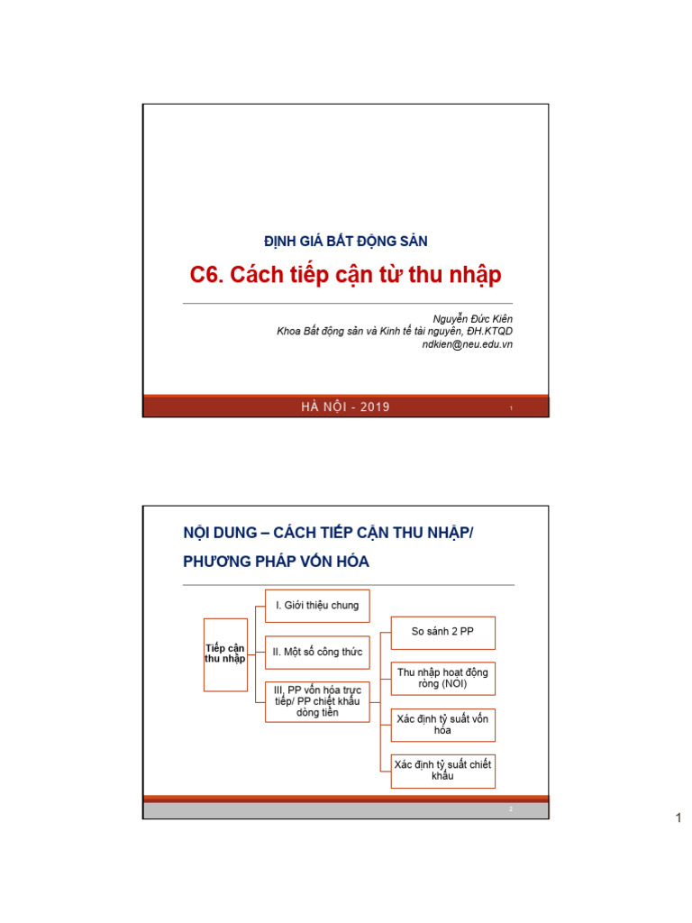 Định Giá BĐS 2 - C6. Tiep Can Thu Nhap | PDF