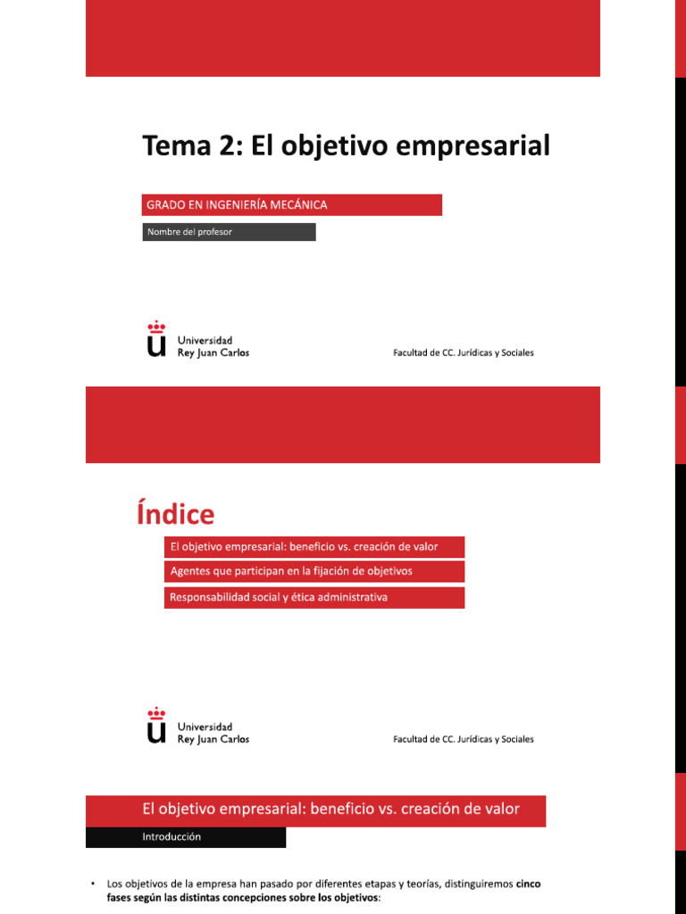Tema 2 El Objetivo Empresarial | PDF