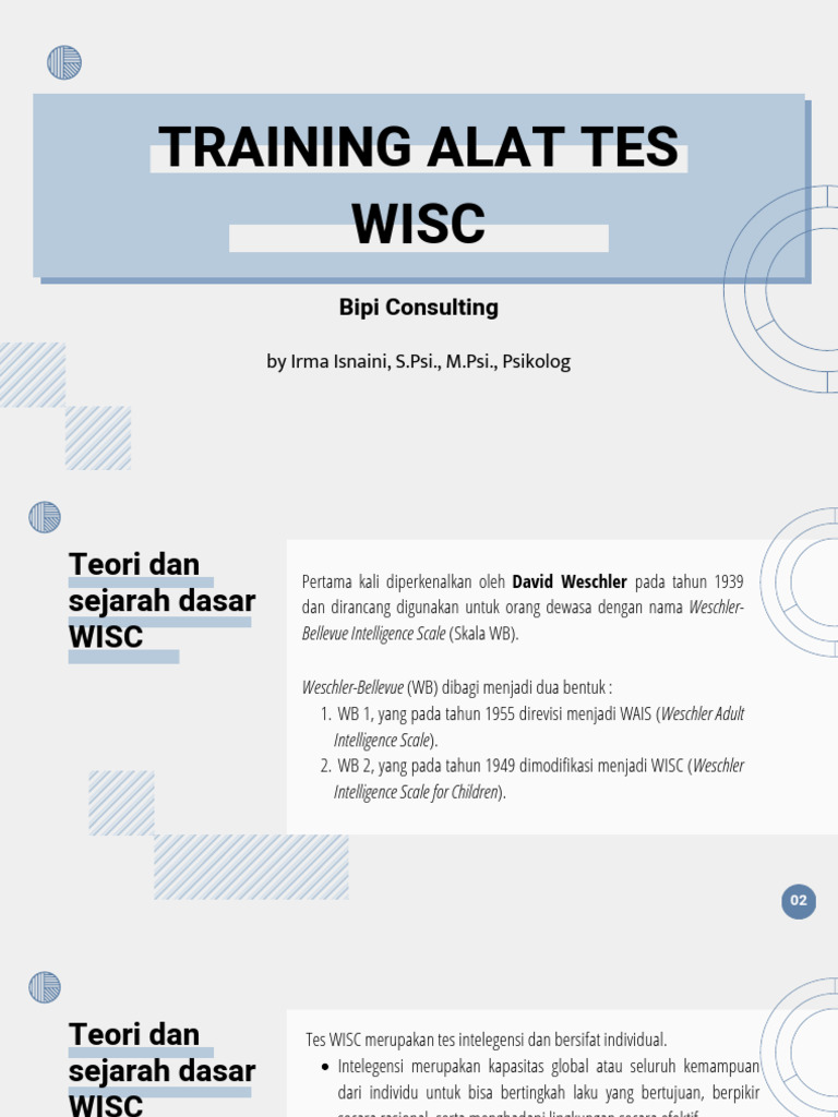 Traning WISC Sesi 1 | PDF