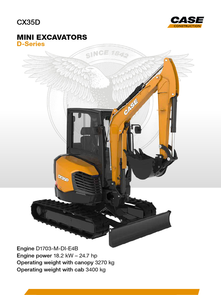 Case - cx35d Specsheet en | PDF | Vehicles | Manufactured Goods
