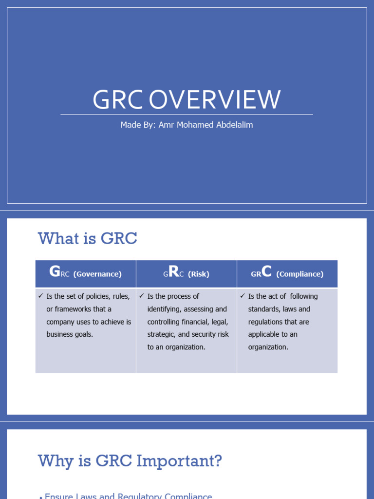 What Is GRC | Download Free PDF | Regulatory Compliance | Governance