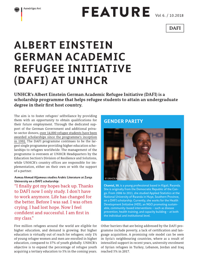 DAFI Scholarship Program Overview | PDF | Refugee | United Nations High ...