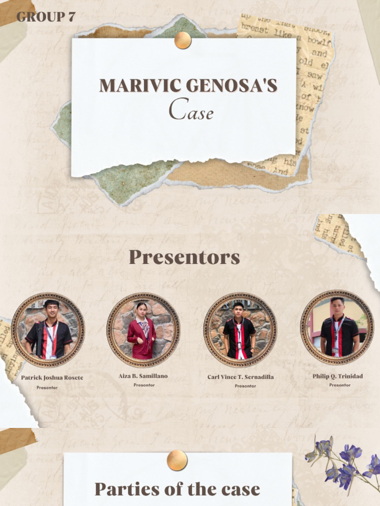 Marivic Genosa's Case. Case Analysis | PDF