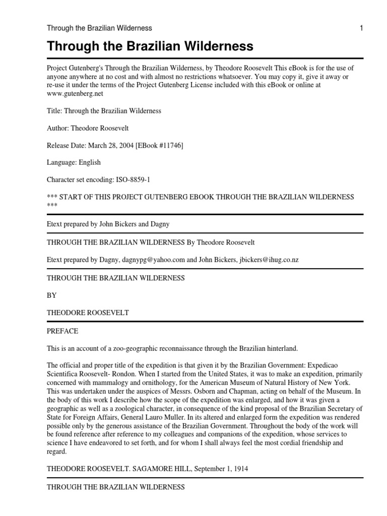 Through The Brazilian Wilderness | PDF | Snake | Amazon River