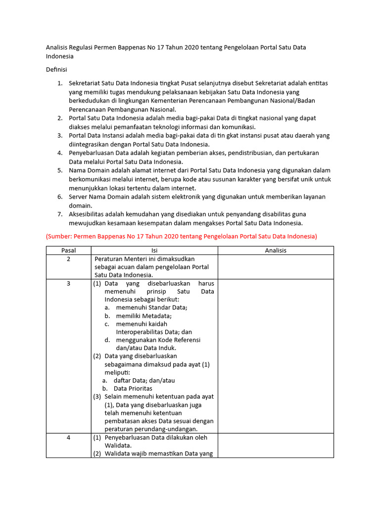 Analisis Regulasi Portal Satu Data | PDF | Komputer | Teknologi & Rekayasa