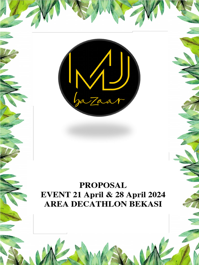 Proposal Event Car Free Day MJ Bazaar X Decathlon 2024 | PDF