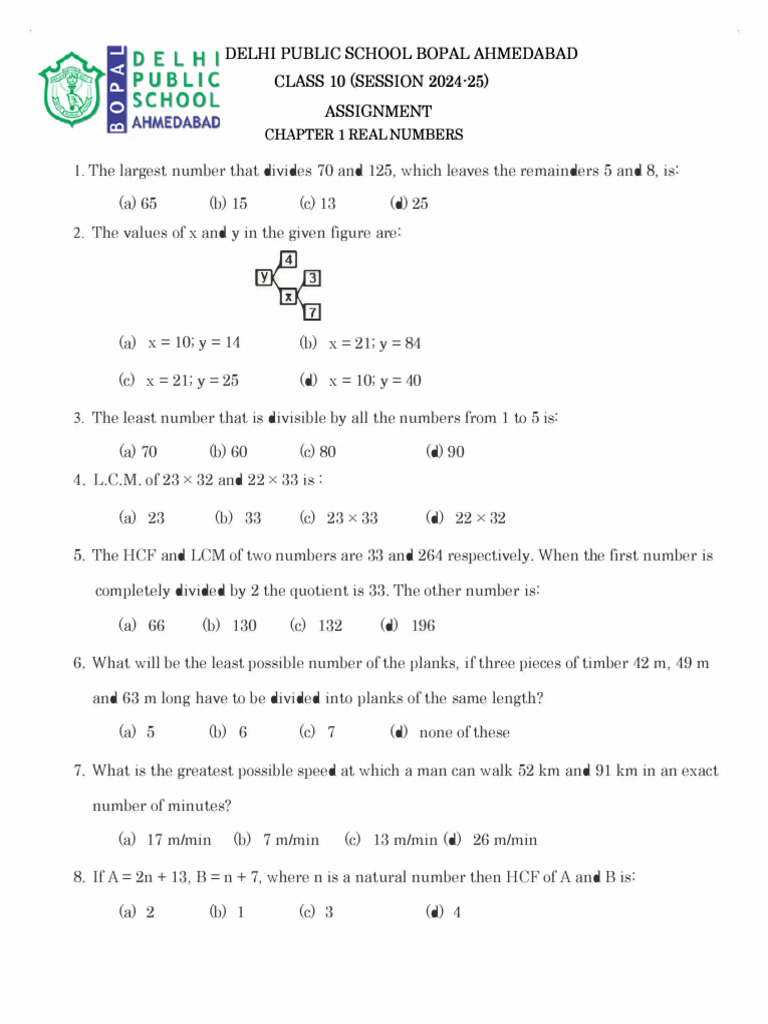 Real Numbers - 10 - 2024-25 | PDF | Number Theory | Arithmetic